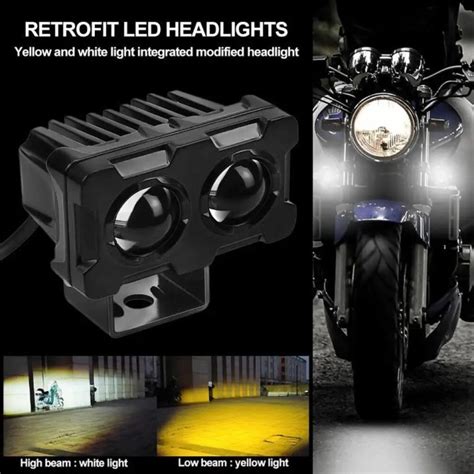 Motorcycle Robot Dual Colour Led Work Driving Lights 5000 6500k Two