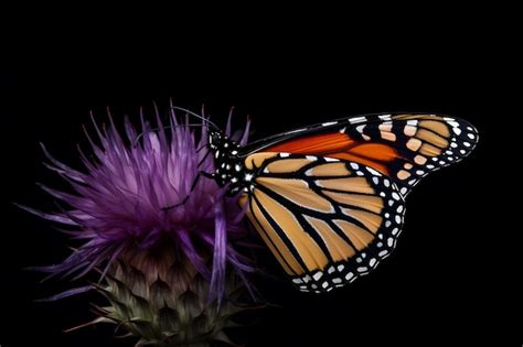 Premium Ai Image Monarch Butterfly On Flower Neural Network Ai Generated