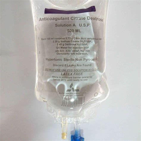 Medica Rcp Anticoagulant Citrate Dextrose Solution A Alfa