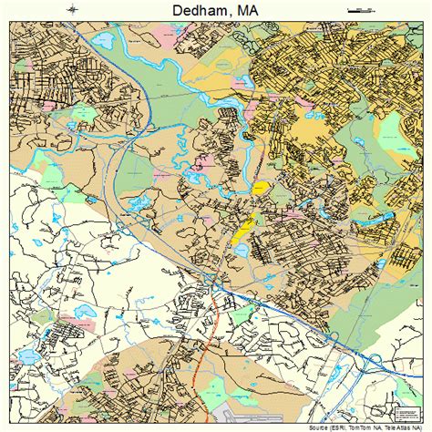 Dedham Massachusetts Street Map 2516530