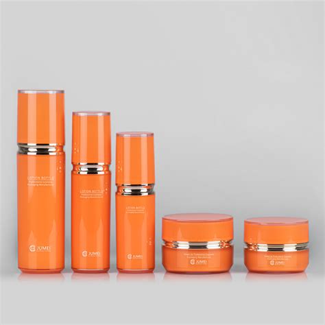 Customized Bright Color Packaging For Cosmetics Shiny Orange Acrylic