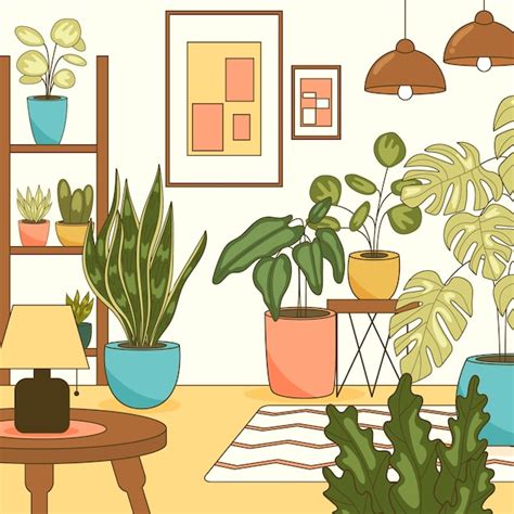 Premium Vector Hand Drawn House Plants Illustration