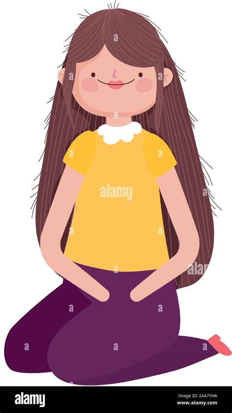 Beauty Woman On The Knees Cartoon On White Background Vector