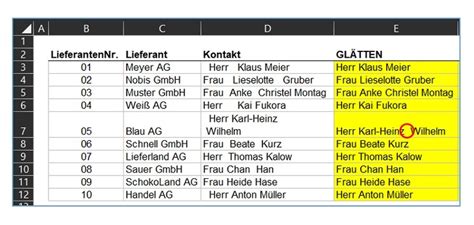 Entfernen Von Leerzeichen Mit Der Excel Formel GlÄtten Controlling