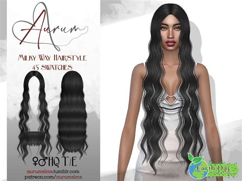 Aurum Sims Female Long Wavy Hairstyle For The Sims 4 By Aurum