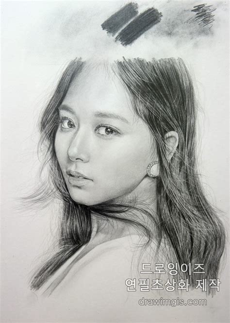 트와이스 쯔위 연필초상화 연필그림 초상화갤러리 초상화제작 드로잉이즈