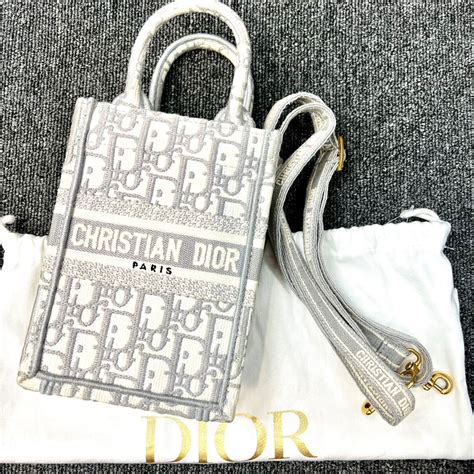 【未使用保管品】christian Dior ディオール ブックトート ミニフォンバッグ 2wayショルダー ショルダーバッグ グレー メルカリ