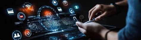 Innovative Digital Interface Interaction Tech Hub Visual Display Modern