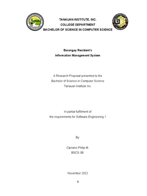 Barangay Residents Infomation Management System Pdf Information