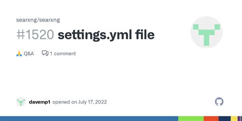 Settingsyml File · Searxng Searxng · Discussion 1520 · Github