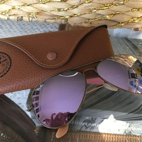 Ray Ban Aviator Large Silverlilac Mirrored Lenses Depop