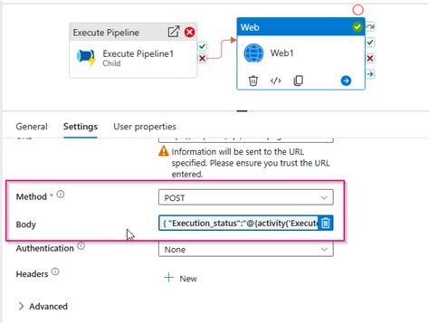 azure data factory adf pipeline web activity parameter stack overflow