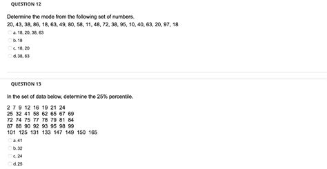 Solved QUESTION Determine The Mode From The Following Set Chegg