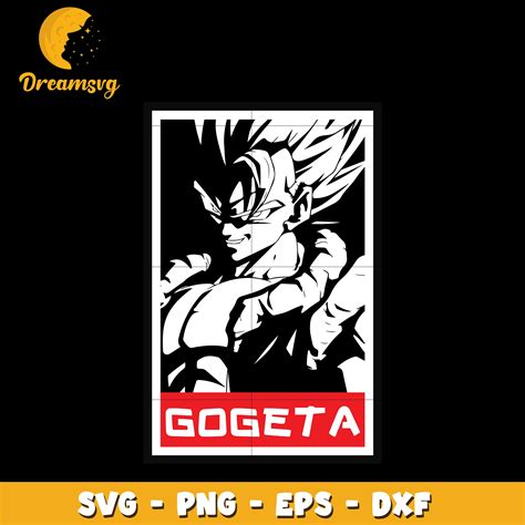 Gogeta Black White Svg Anime Svg Dragon Ball Svg Dreamsvg Store