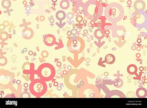Conceptual Background Sign Of Male Or Female For Design Catalog Or Texture Cartoon Style Vector