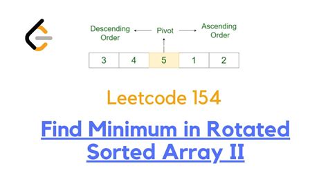 Find Minimum In Rotated Sorted Array Ii Leetcode 154 Youtube