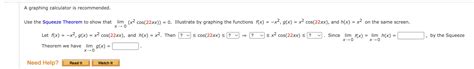 Solved A Graphing Calculator Is Recommended Use The Squeeze Chegg