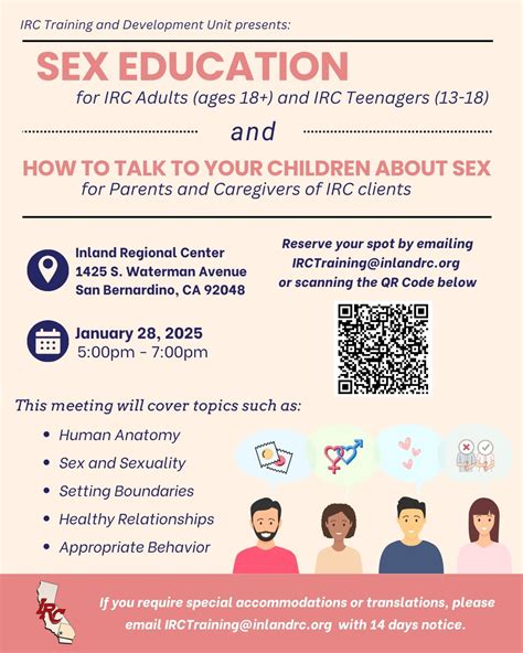 📣 Join Ircs Sex Ed Workshop On Jan 28 2025 From 5 7 Pm Adults 18