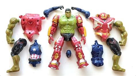 Merakit Mainan Hulk Smash Vs Captain America Vs Hulk Buster Avengers YouTube
