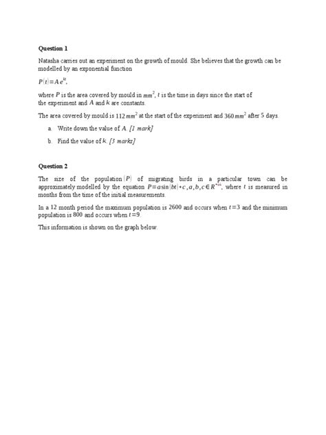 Sinusoidal And Exp Functions Practice Questions Pdf Turbine