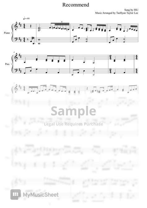 이수 Isu Recommend Sheets By Taehyun Taylor Lee