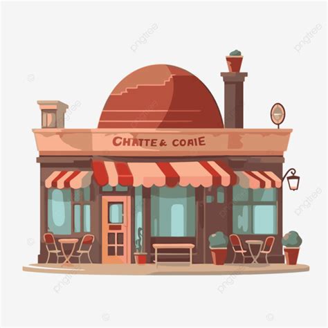 لطيف مقهى متجر في نمط الرسوم المتحركة Clipart المتجه كافيه قصاصة فنية