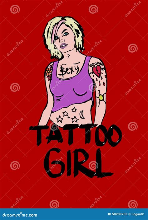 Tattoo Girl Stock Image 50209783