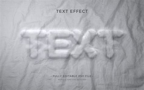 Premium Psd White Sheet With Wrinkles Text Effect