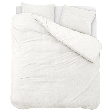 Droomtextiel Teddy Fleece Dekbedovertrek Wit Eenpersoons X Cm Luxe Teddystof