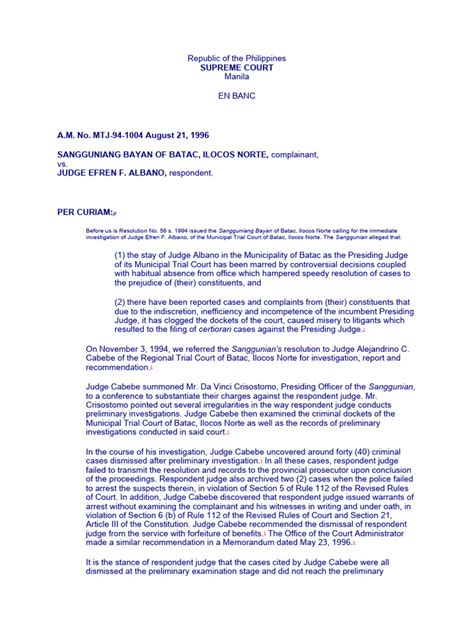 Sb Of Batac Ilocos Norte Vs Albano 1996 Pdf