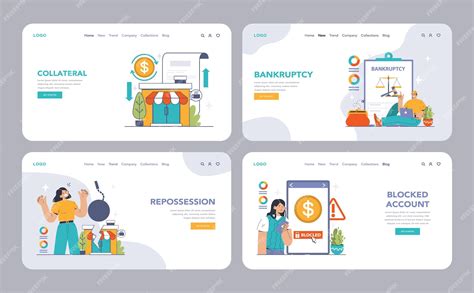 Premium Vector Financial Trouble Set Consequences Of Overdue Loans