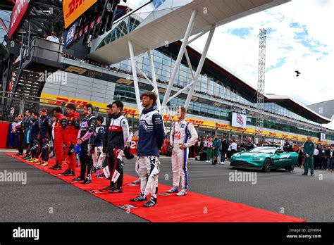 Drivers As The Grid Observes The National Anthem 03072022 Formula 1