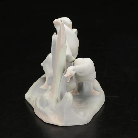 Lladró Geese Group Porcelain Figurine Designed By Fulgencio García