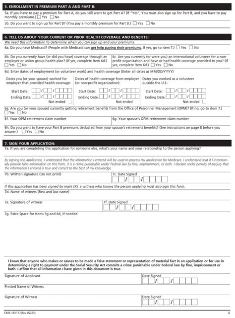 Cms 18 F 5 Application For Part A Hospital Insurance Cms Forms