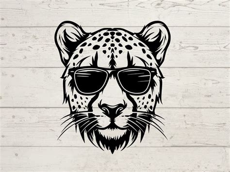 Cheetah With Sunglasses Cheetah Svg Cheetah Clipart Cheetah Png