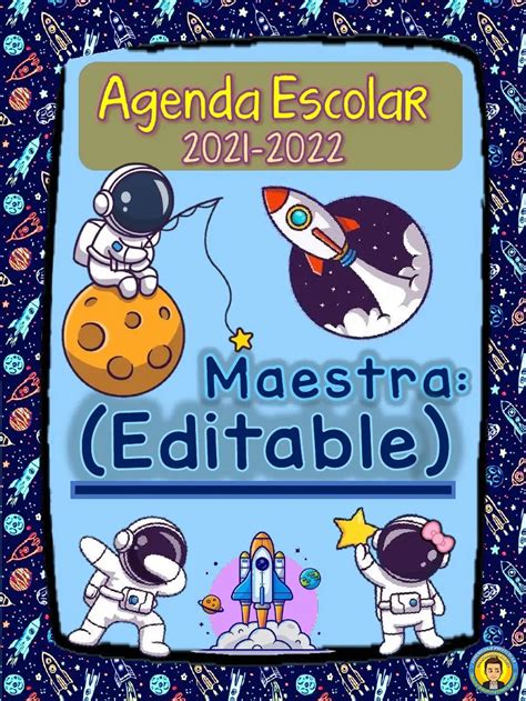 Agenda Editable Espacio Astronautas Pdf Aprendizaje Educación De