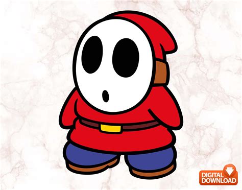 Shy Guy Super Mario Svg Dxf Png Digital Instant Download File Etsy Australia