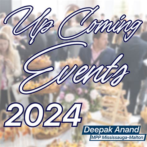 Upcoming Events Deepak Anand Mpp
