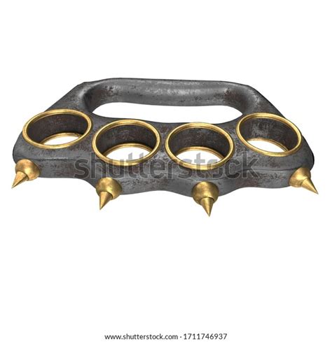 Iron Brass Knuckles Spikes On Isolated Stock Illustration 1711746937