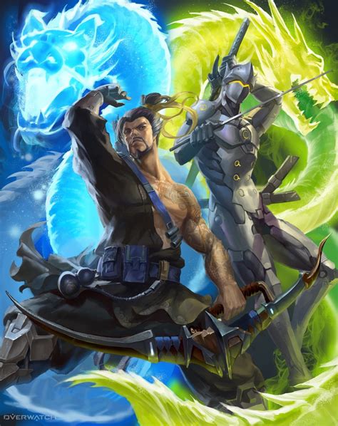 Genji And Hanzo Overwatch And More Drawn By Gang Zhixin Danbooru