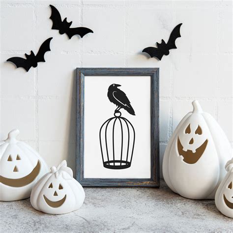Raven Svg Dxf Laser Cut Files Crow Svg Files For Cricut Dxf Etsy