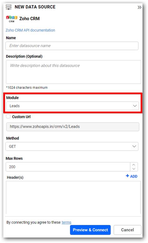 Zoho Crm Cloud Bi Data Connector Bold Bi Documentation
