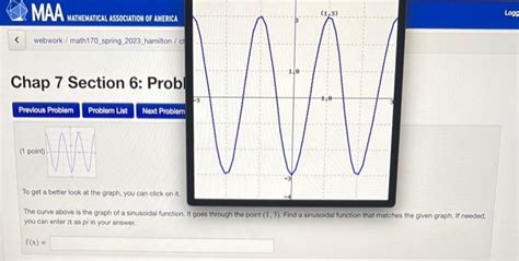 Solved The Curve Above Is The Graph Of A Sinusoidal