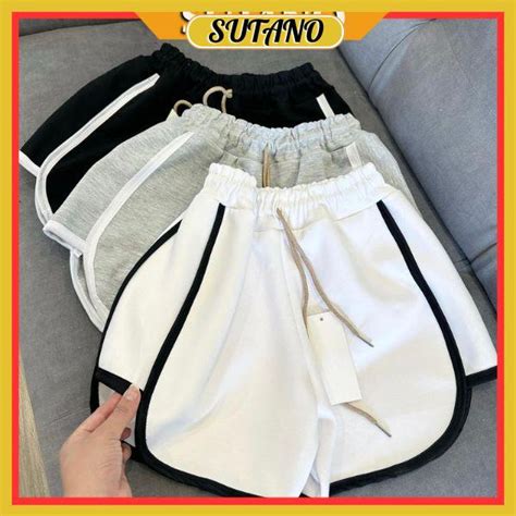 Quần Short đùi Nữ Mặc Nhà đi Tập Phối Viềnquần Sooc Chất Liệu Da Cá