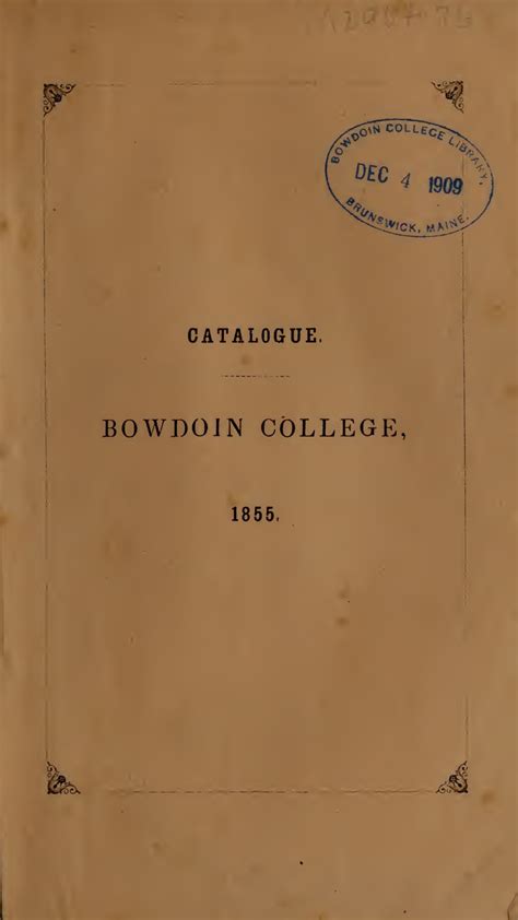 Bowdoin Digital Collections View Bowdoin College Catalogue Spring Term