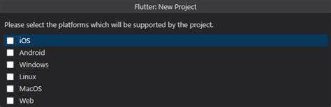 Ask Which Platforms To Create The Project For When Running Flutter New Project Issue