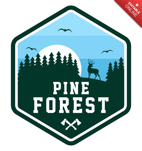 Plantilla De Diseño De Logotipo De Bosque De Pinos Modelo De Diseño