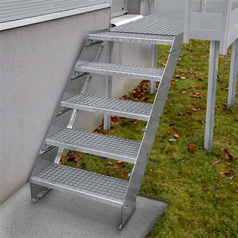 Scala In Metallo A 2 Livelli Regolabile In Altezza 60 Cm Di Larghezza