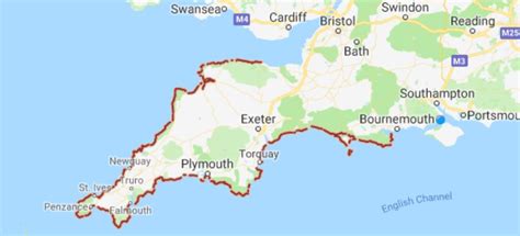 Akcelerace Latinský Povedený South West Coast Path Map Koryto Dívka Květ