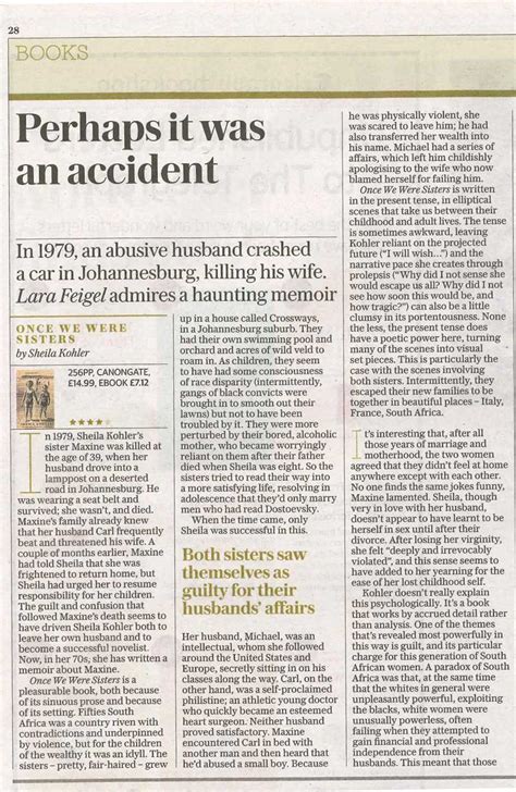 The Telegraph Review Once We Were Sisters Sheila Kohler